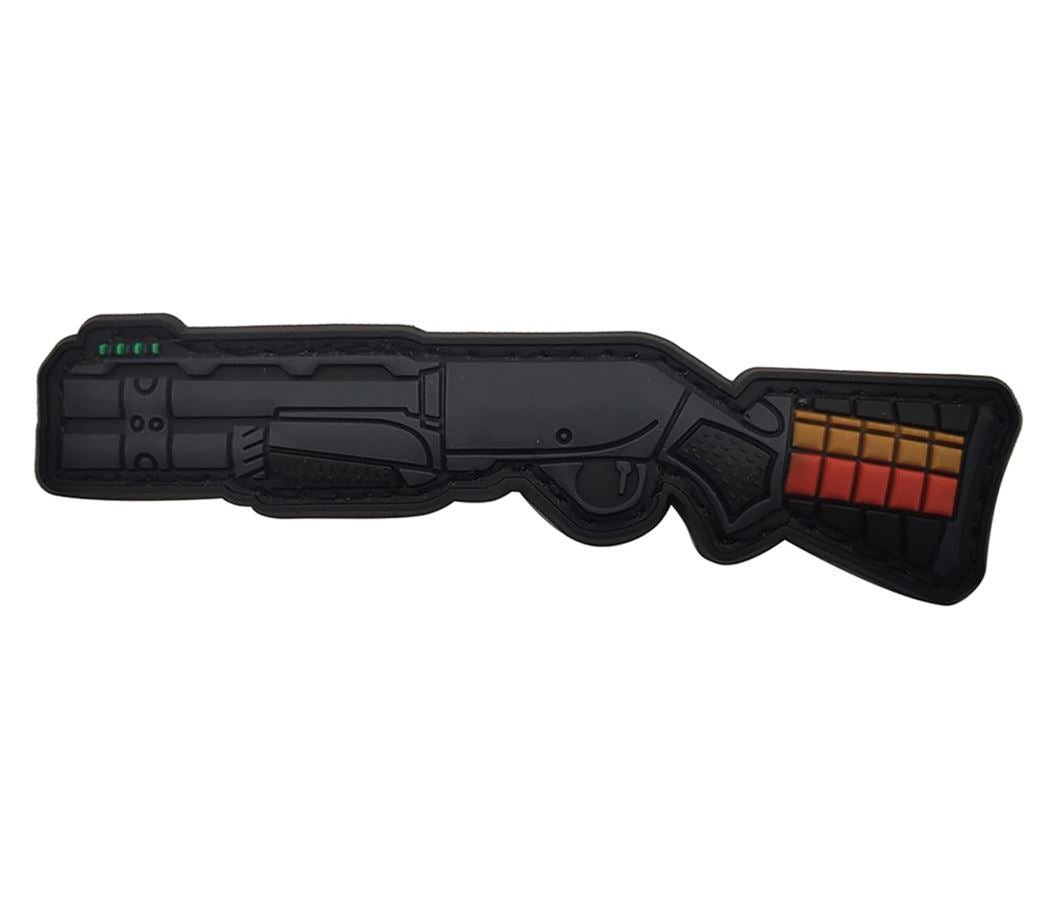 Miniatur Shotgun Airsoft PVC Patch Schrotflinte Softair Klett Aufnäher – Tactical Harz